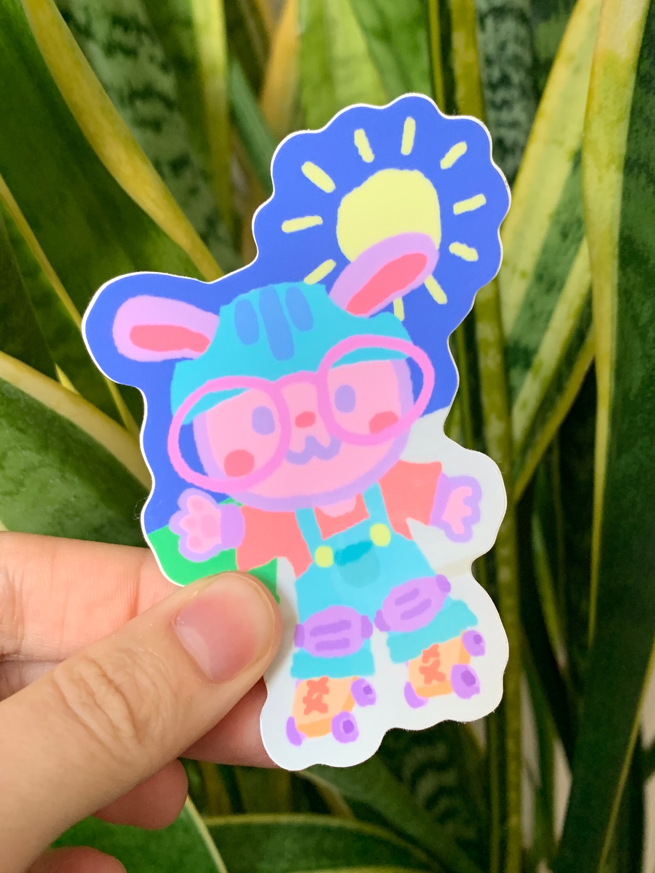 Roller Skate Bunny Pastel Sticker Vinyl Waterproof Sticker - Etsy