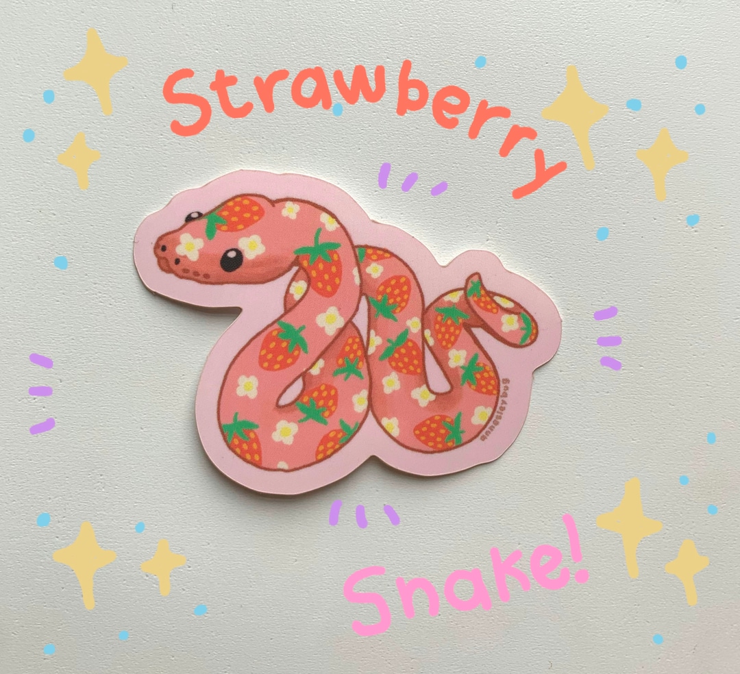 Strawberry Fruit Snake Vinyl Sticker Strawberry Snake Gift for Snake ...