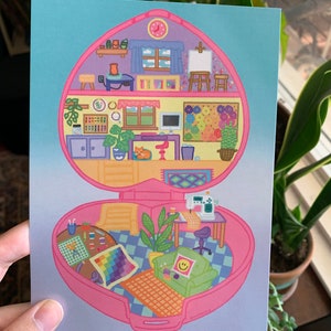 Polly Pocket Craft Room Print — Knitting Embroidery Painting Polly ...