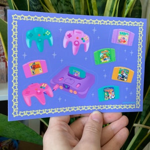 Nintendo 64 Pastel Sticker Sheet — Great Gift for Nintendo Fans — 90s ...