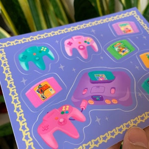 Nintendo 64 Pastel Sticker Sheet — Great Gift for Nintendo Fans — 90s ...