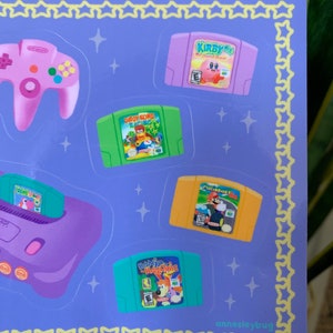 Nintendo 64 Pastel Sticker Sheet — Great Gift for Nintendo Fans — 90s ...