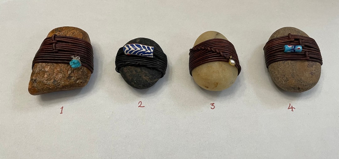 Leather Wrapped Rock - Etsy
