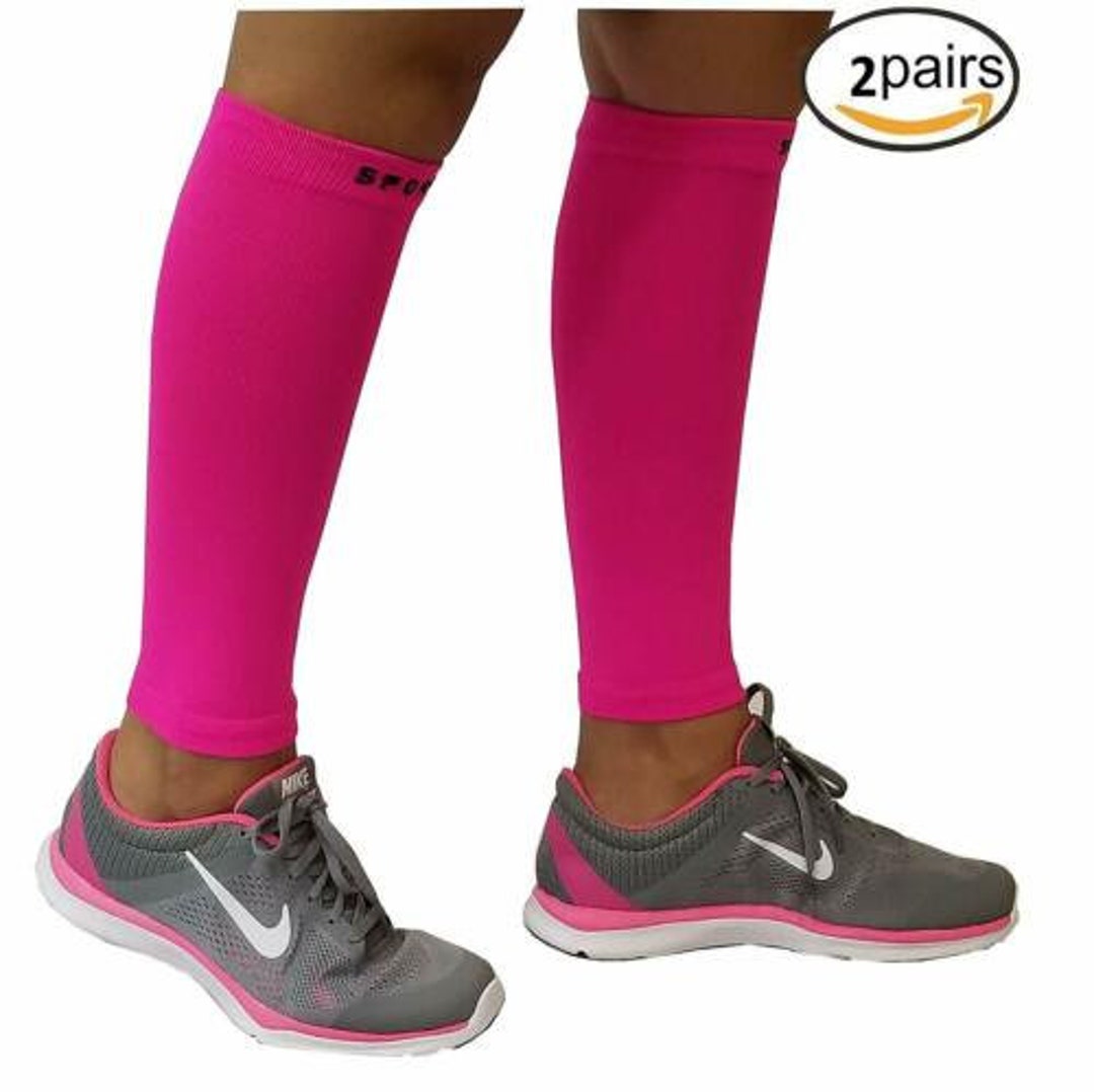 Compression Calf Sleeve Footless Leg Sleeves Socks Boosts Circulation 2 ...