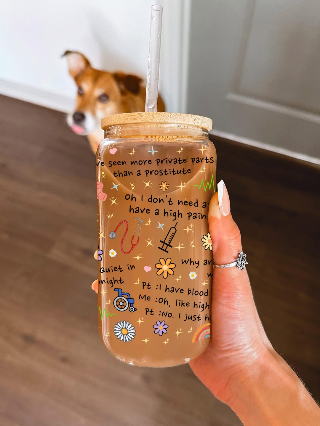 Nurse Sipper Glass, Libbey Glass Nurse, RN Gift Nurse Humor, Nurse Grad ...