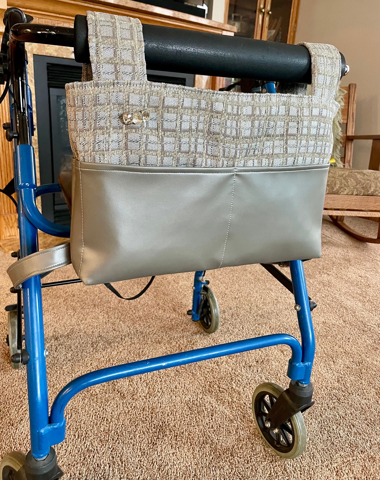 Elegant Walker Bag, Rollator, Mobility Accessory, Gift for Grandma, Nursing Home Gift, Assisted ...
