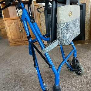 Elegant Walker Bag, Rollator, Mobility Accessory, Gift for Grandma, Nursing Home Gift, Assisted ...