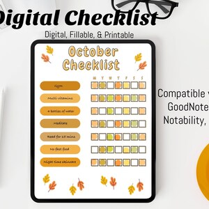 October Checklist to Do List Digital Planner Checklist - Etsy