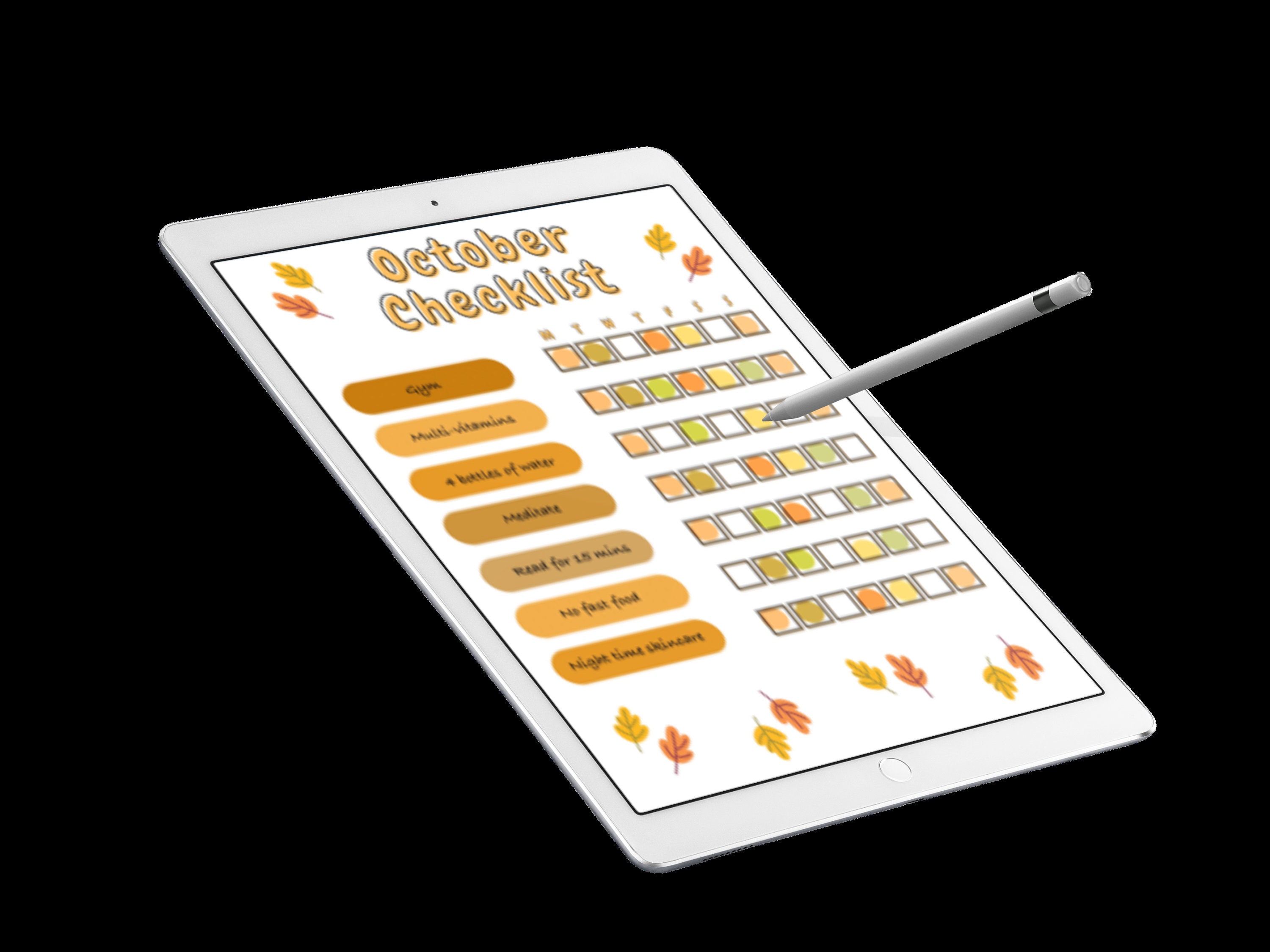 October Checklist, to Do List, Digital Planner, Checklist, Goodnotes ...