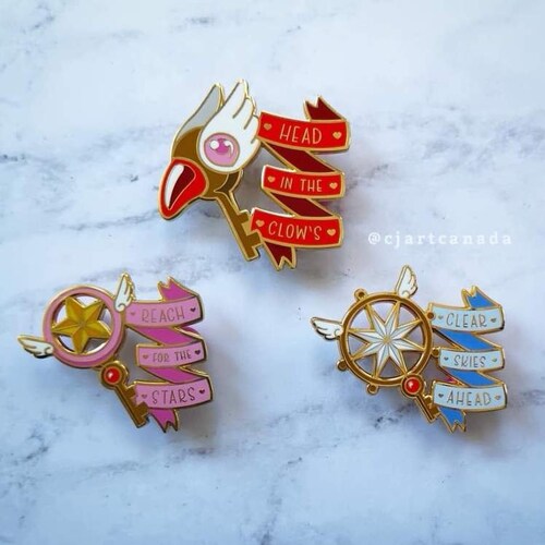 Crystal Heart Enamel Pin Magical Girl | Etsy