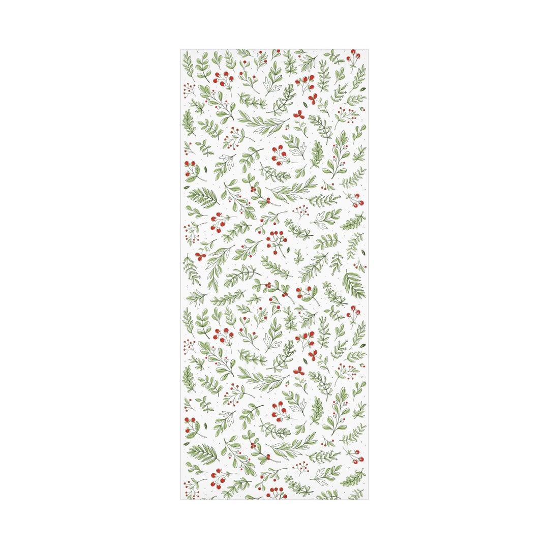 Mistletoe Wrapping Paper, Christmas Wrapping Paper, Holiday Gift Wrap ...