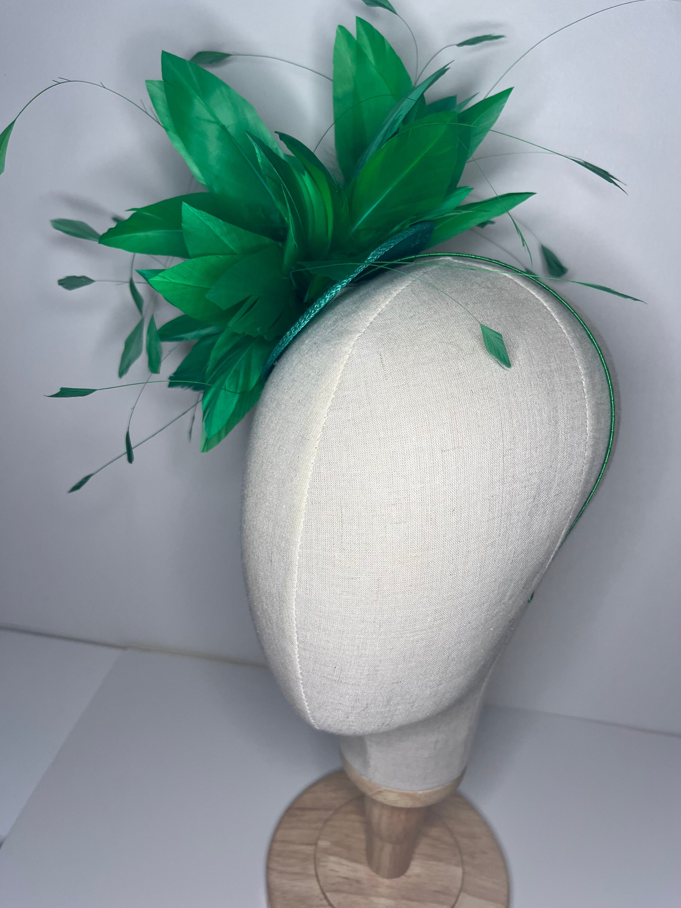 Emerald Green Feather Puff, Wedding Guest, Races, Ascot, Feather ...