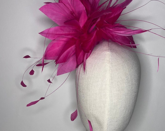 Fuschia Pink Feather Puff, Wedding, Wedding Guest, Races, Ascot ...