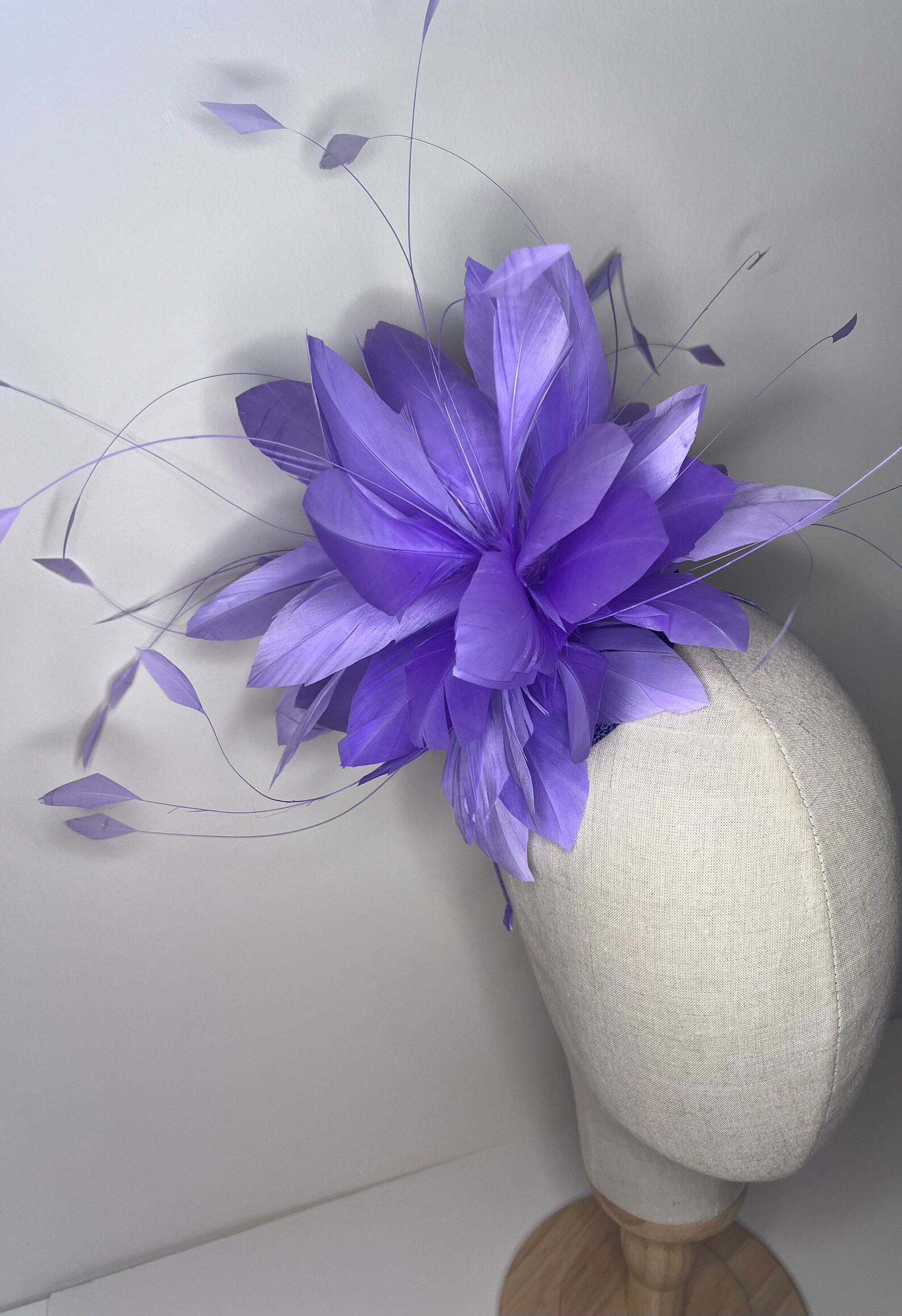 Lavender Feather Puff, Wedding Guest, Races, Ascot, Feather Fascinator ...