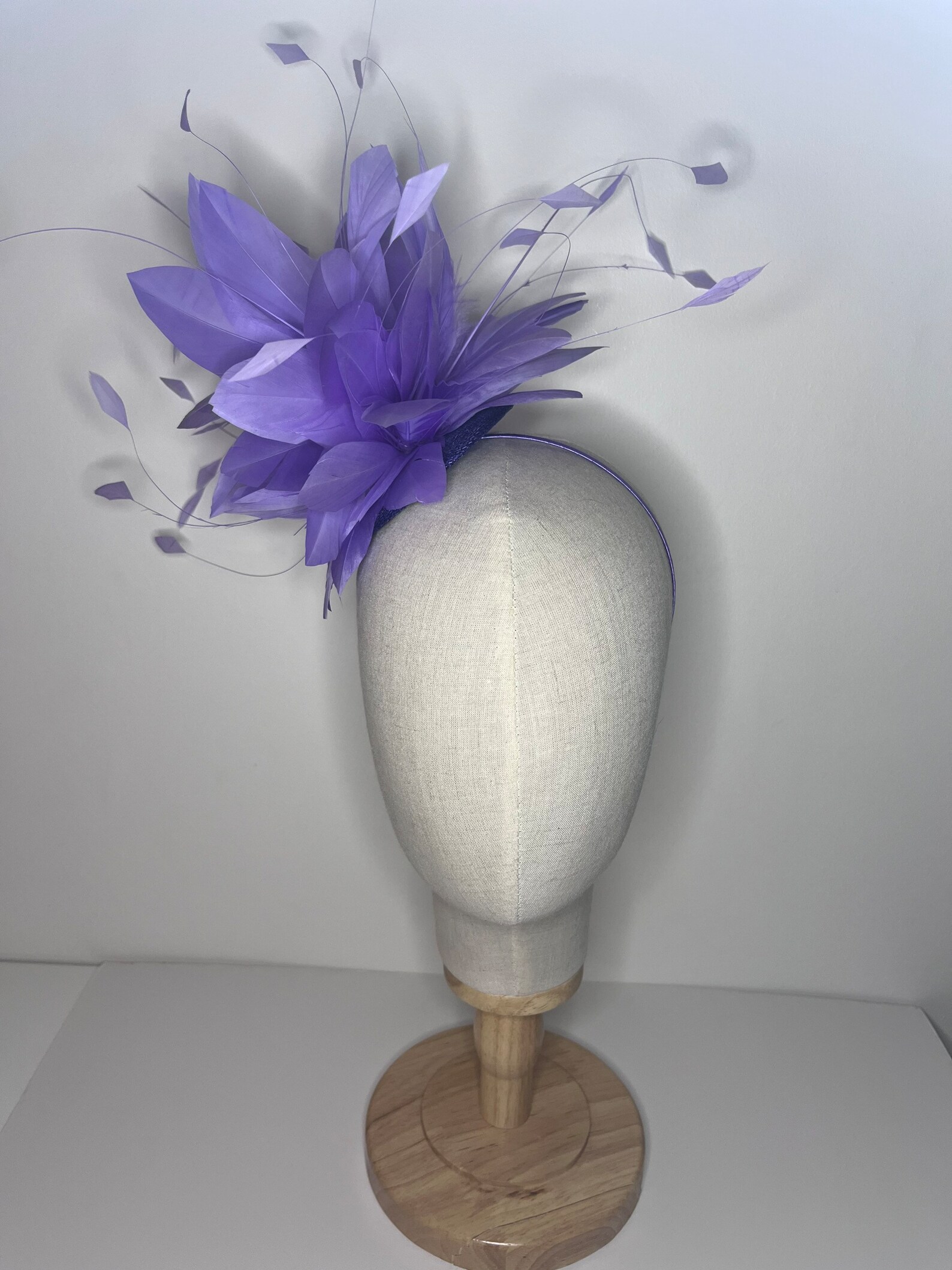 Lavender Feather Puff, Wedding Guest, Races, Ascot, Feather Fascinator ...