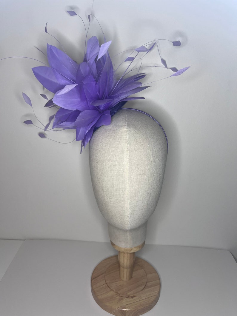 Lavender Feather Puff, Wedding Guest, Races, Ascot, Feather Fascinator ...
