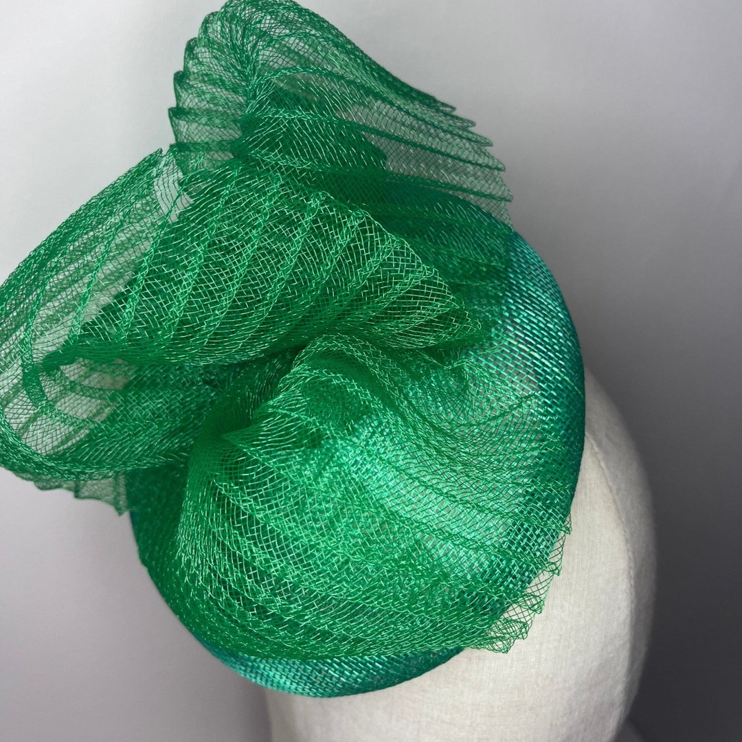 Emerald Green Pill Box, Wedding Guest, Races, Ascot, Veiled Fascinator ...