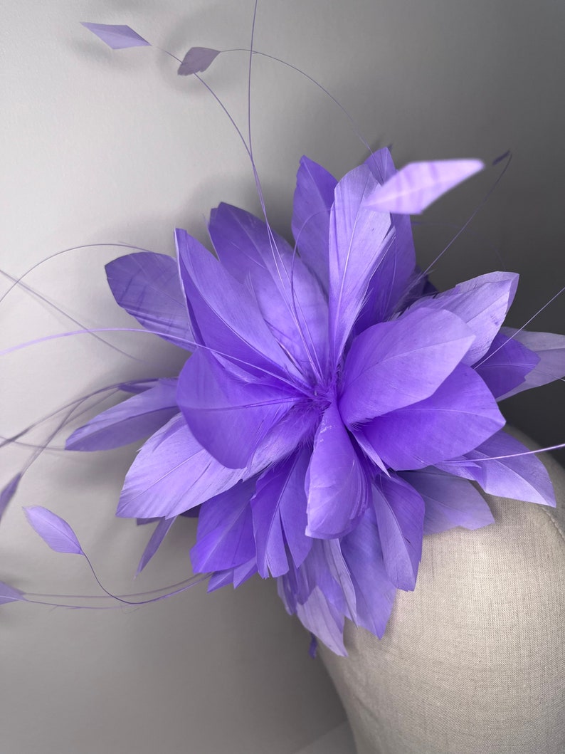 Lavender Feather Puff, Wedding Guest, Races, Ascot, Feather Fascinator ...