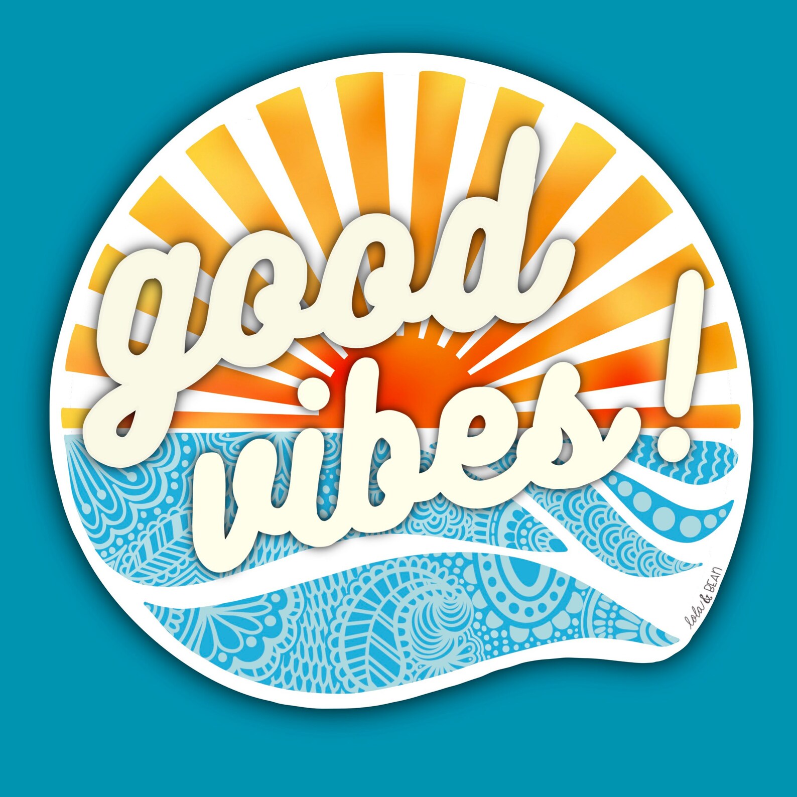 Good Vibes Vinyl Sticker WATERPROOF Surf, Wave, Sun, Sunshine ...