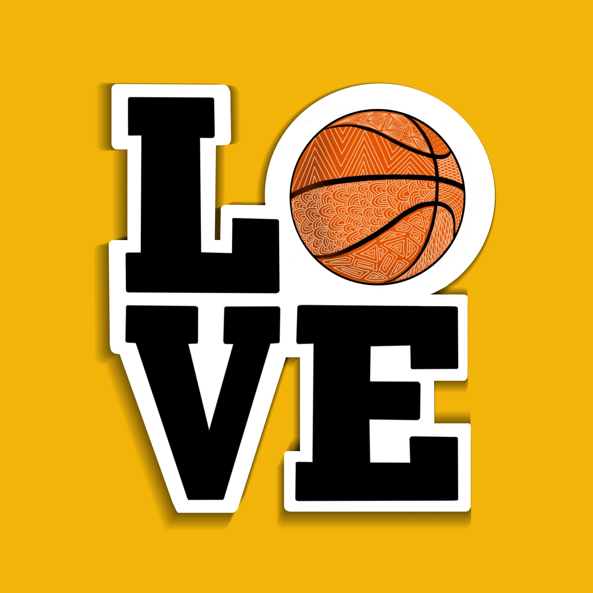 LOVE Basketball Vinyl Sticker (WATERPROOF) - Etsy