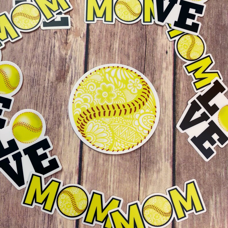 Softball Vinyl Sticker WATERPROOF Sports Softball Sticker | Etsy