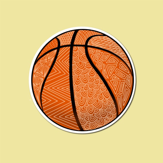 Basketball Vinyl Sticker WATERPROOF Hoops Sticker Baller - Etsy
