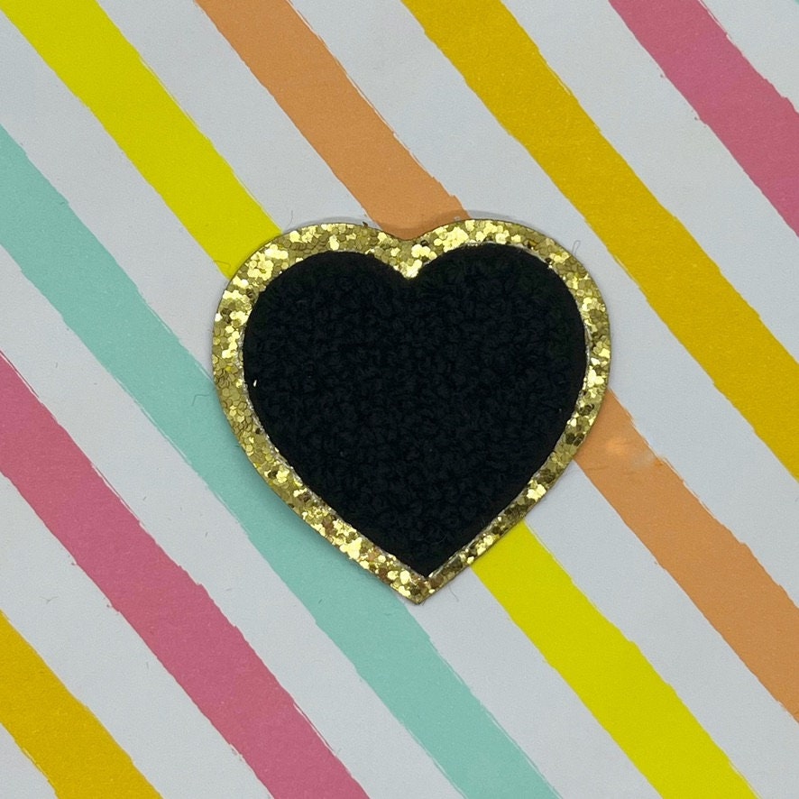 Chenille Heart Patch Adhesive Heart Patch Glitter Heart Patch Nylon Bags DIY Patches - Etsy