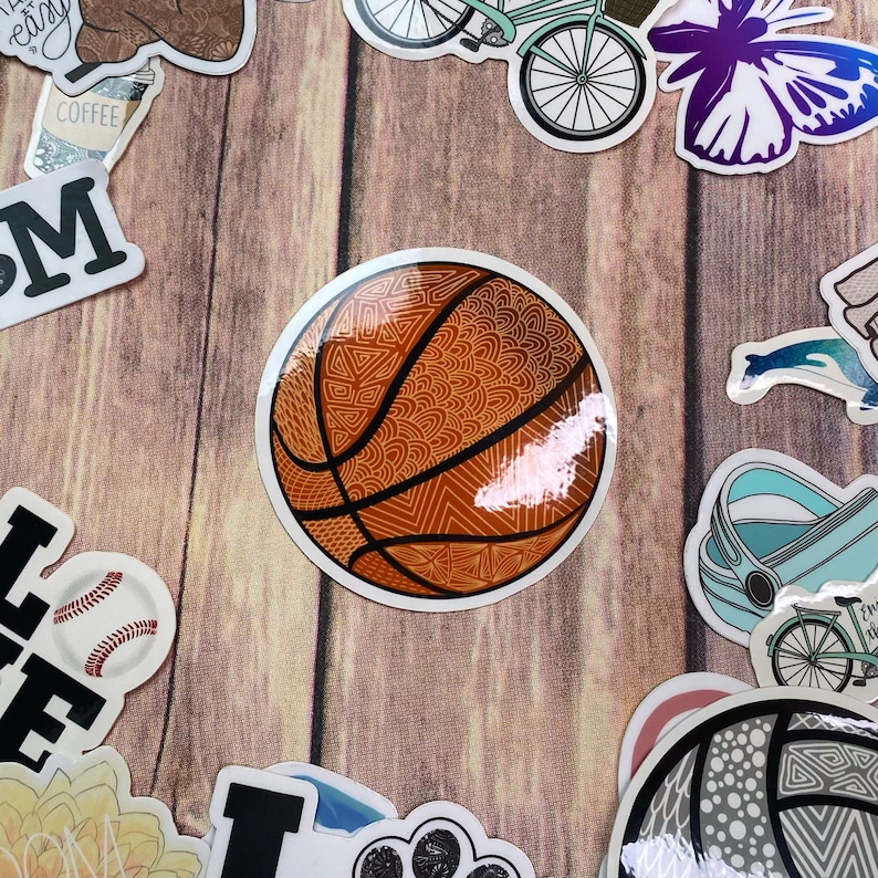 Basketball Vinyl Sticker WATERPROOF Hoops Sticker Baller - Etsy