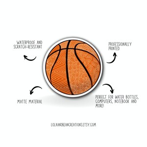 Basketball Vinyl Sticker (WATERPROOF), Hoops Sticker, Baller, Dunk ...