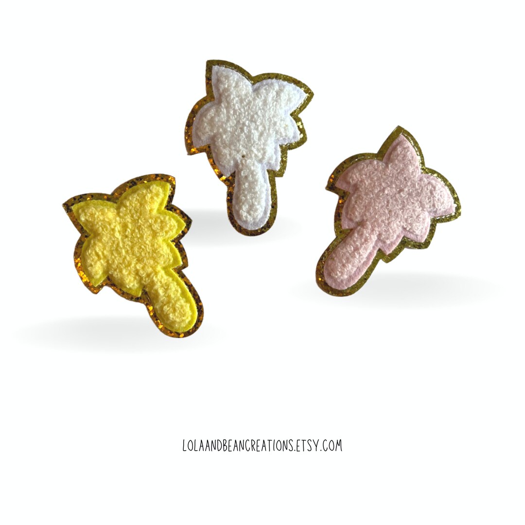 Chenille Palm Tree Patch - Adhesive Palm Tree Patch - Glitter Palm Tree ...