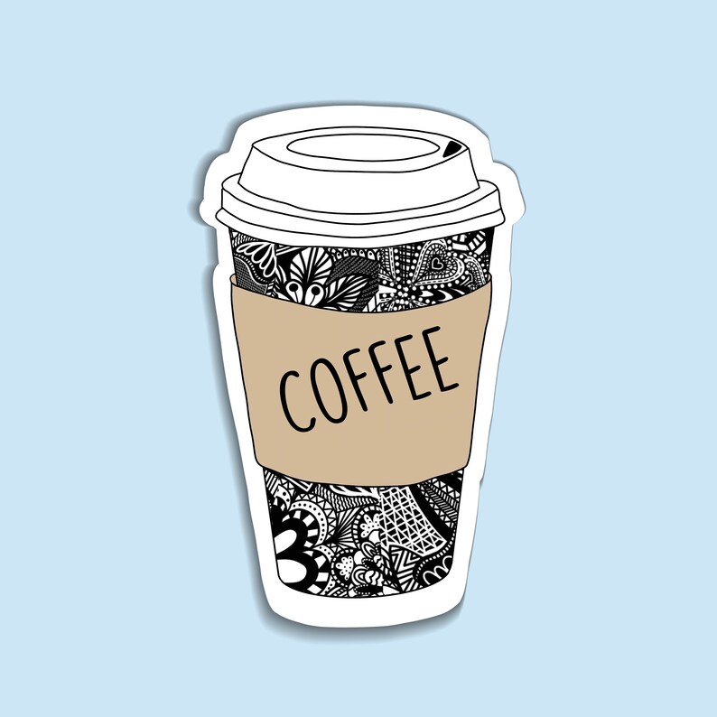 Small Coffee Vinyl Sticker WATERPROOF - Etsy