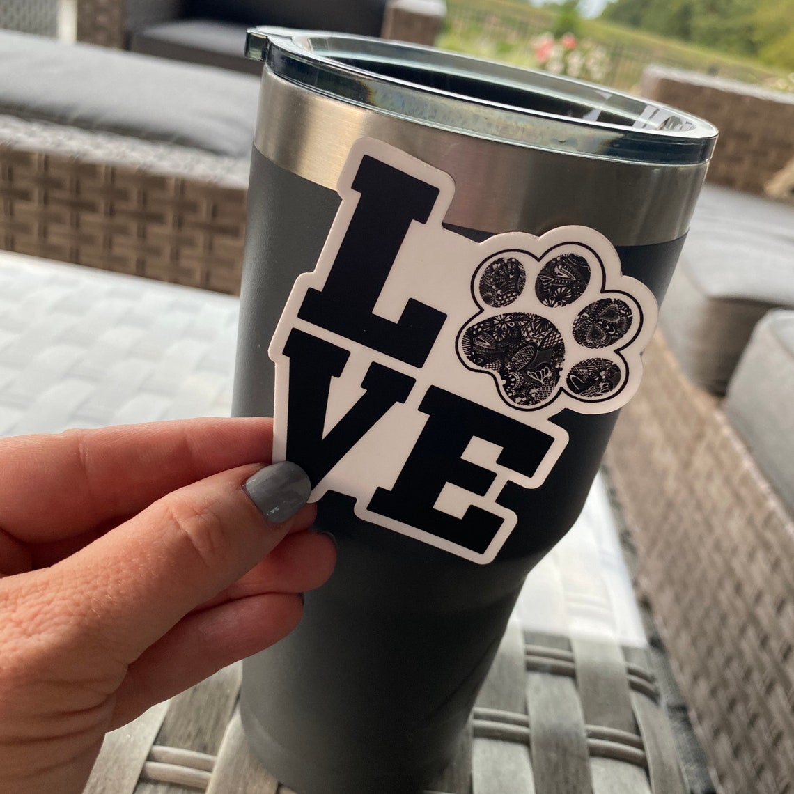 LOVE Paw Vinyl Sticker WATERPROOF Pet Sticker Dog Sticker | Etsy
