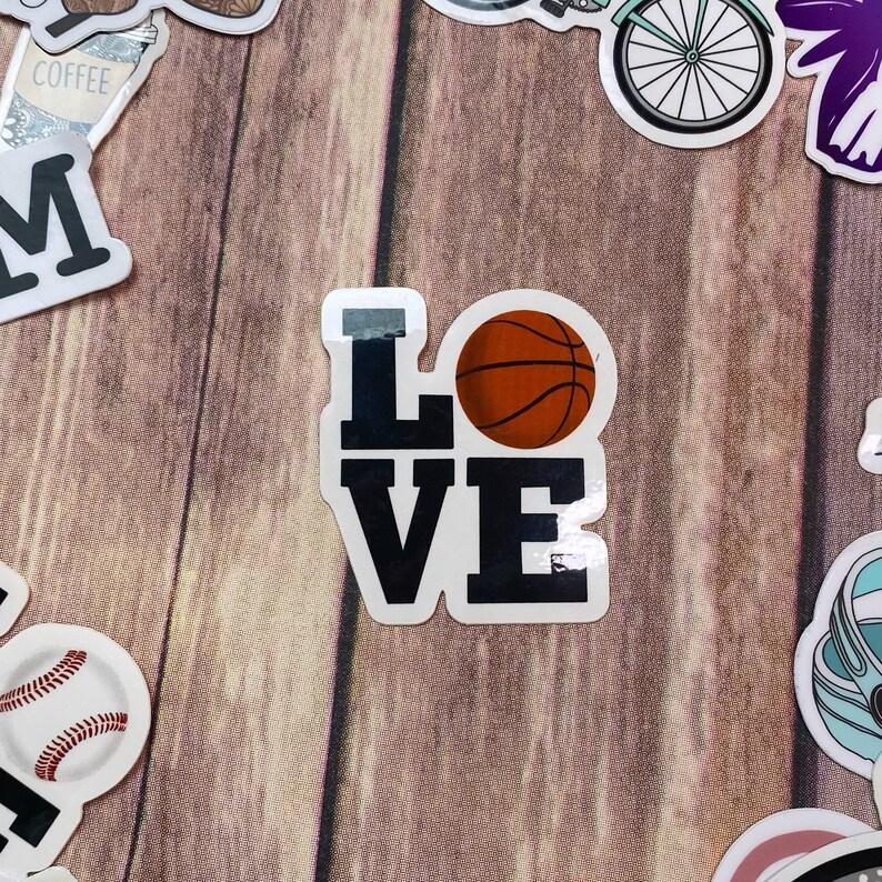 LOVE Basketball Vinyl Sticker (WATERPROOF) - Etsy