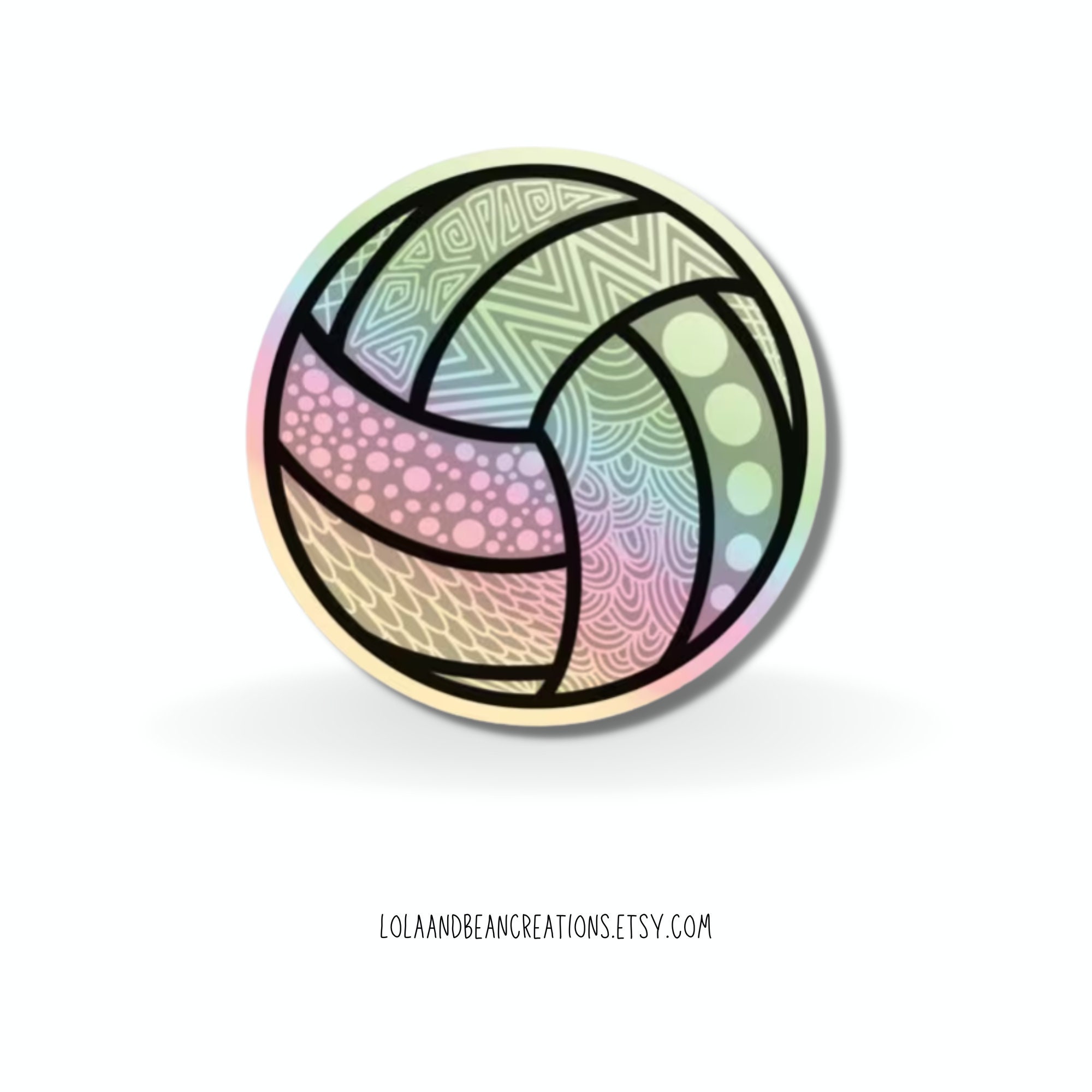 Holographic Volleyball Sticker, Waterproof Vinyl Decal - Etsy