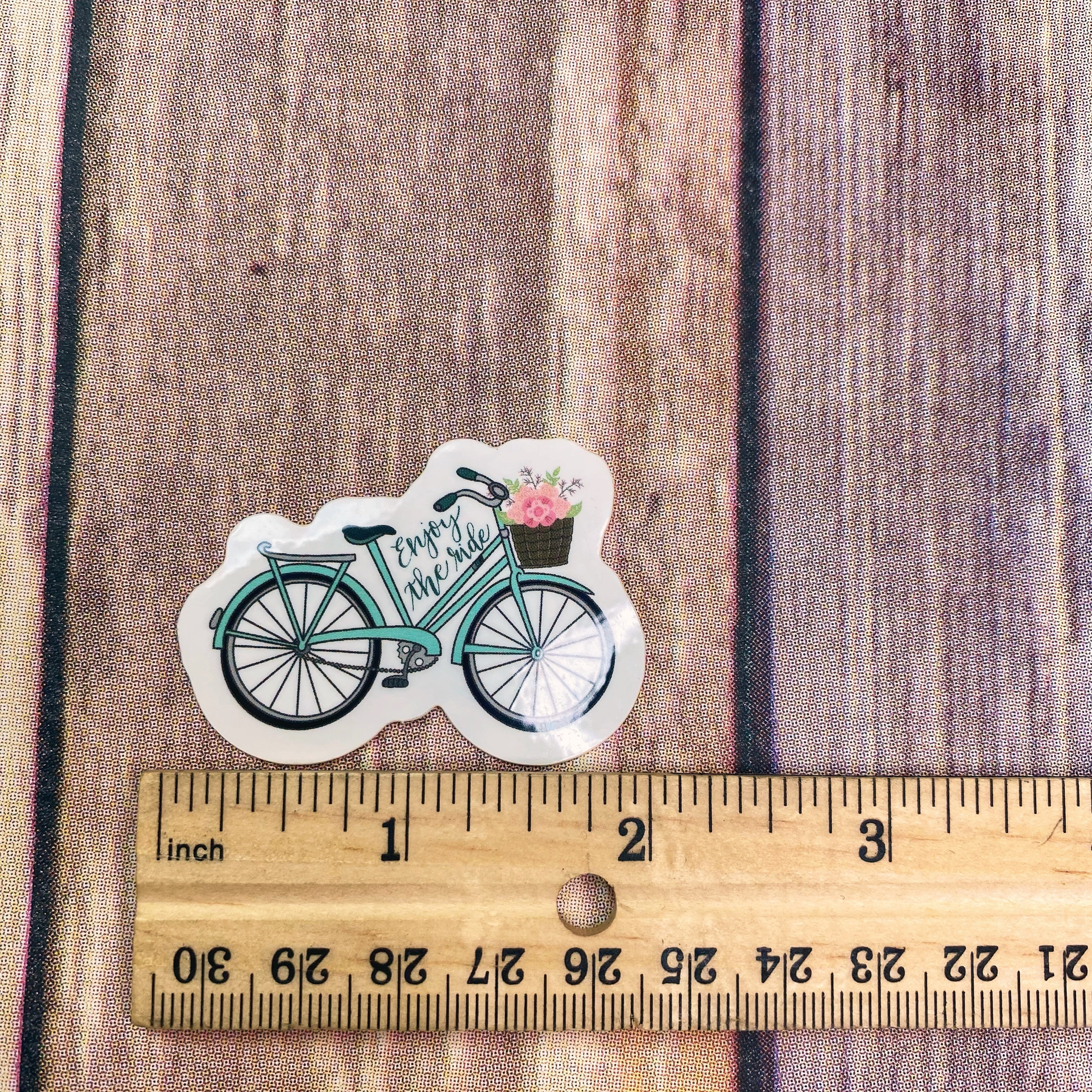 Bicycle Vinyl Sticker (WATERPROOF), Enjoy the Ride Sticker, Floral Bike ...