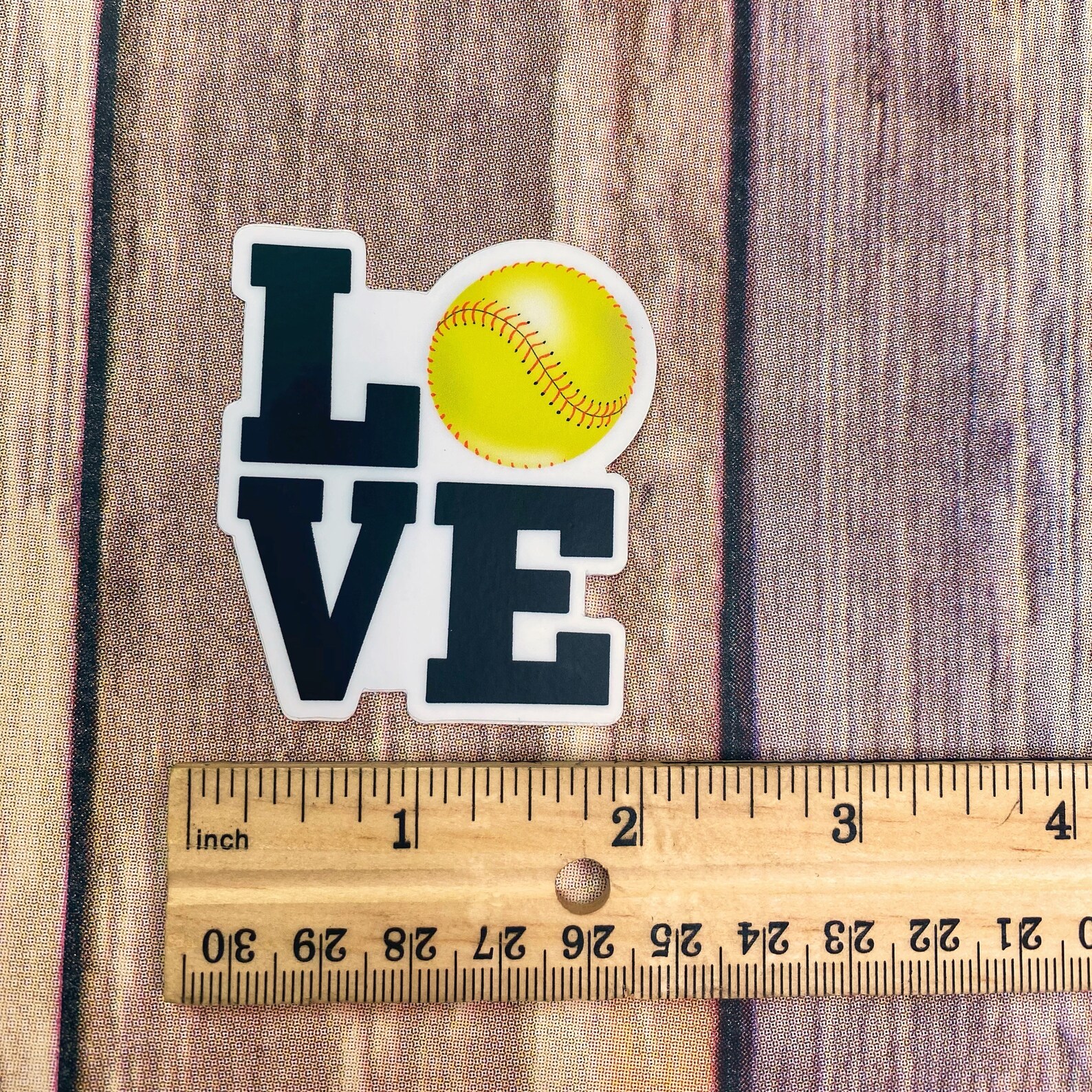 LOVE Softball Vinyl Sticker WATERPROOF, Softball Sticker, Womens Sports ...
