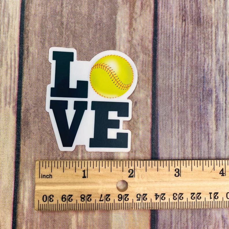 LOVE Softball Vinyl Sticker WATERPROOF, Softball Sticker, Womens Sports ...