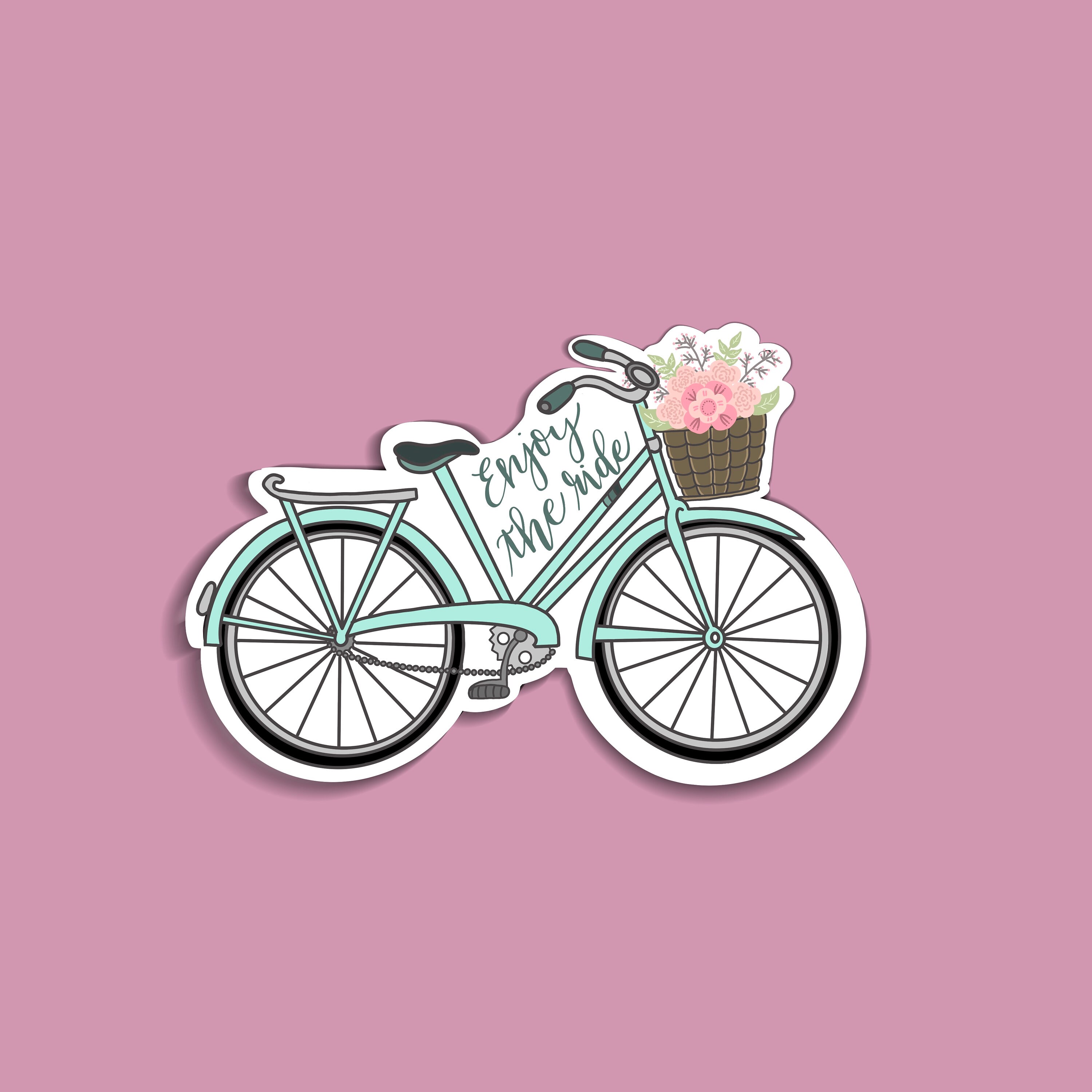 Bicycle Vinyl Sticker WATERPROOF Enjoy the Ride Sticker - Etsy