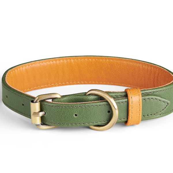 Green Leather Collar - Etsy
