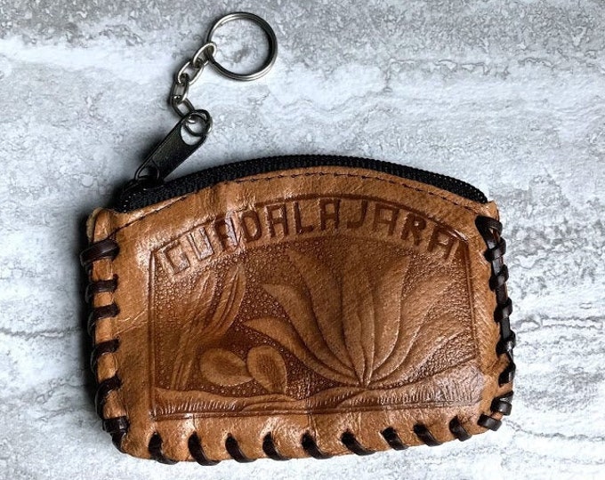 Vintage Guadalajara Leather Small Coin Purse, Coin Bag With Leather ...