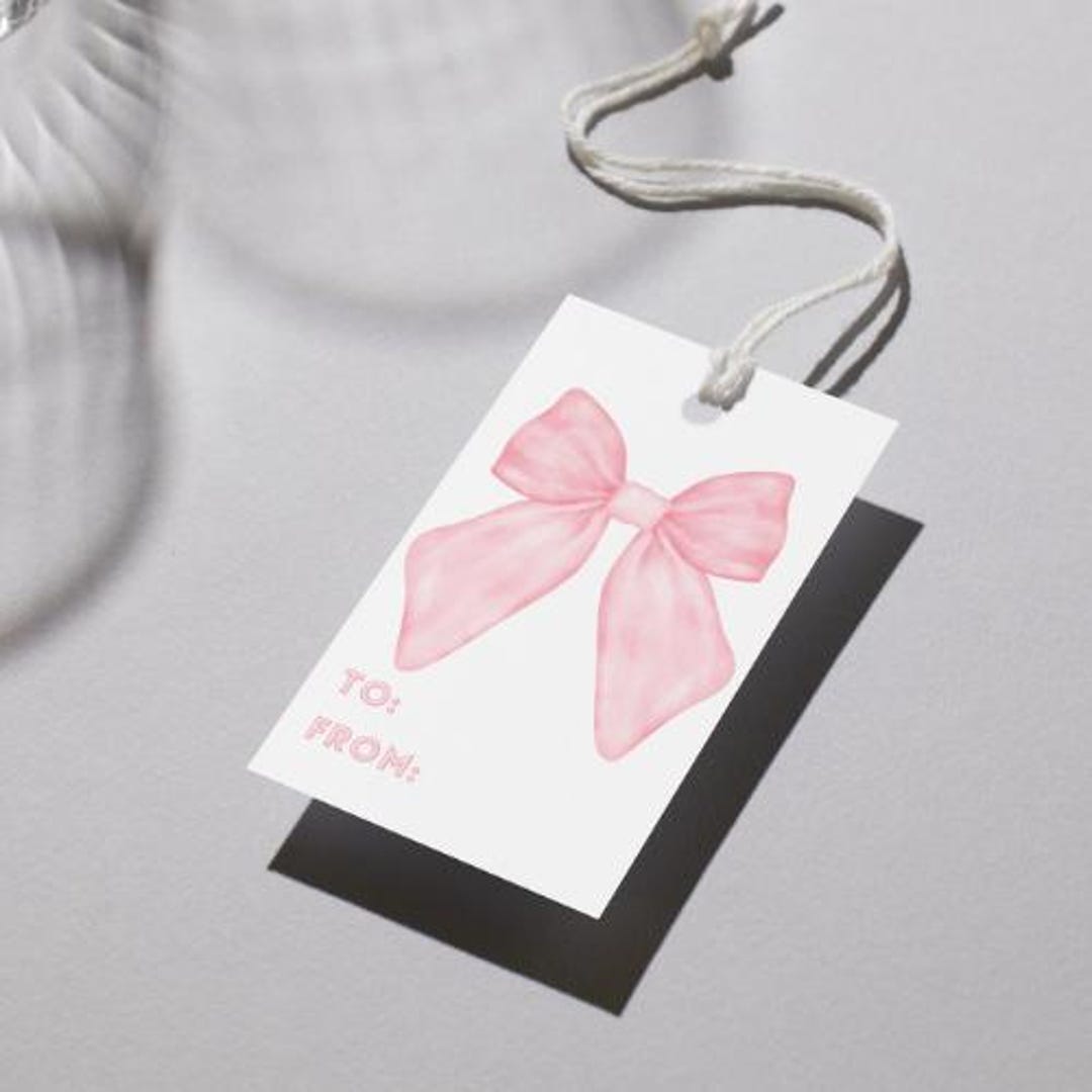 Gift Tag Template, Modern Gift Tag, Printable Gift Tag, Gift Tag, Bow ...