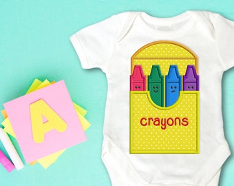 Crayon Box Embroidery Design - Etsy