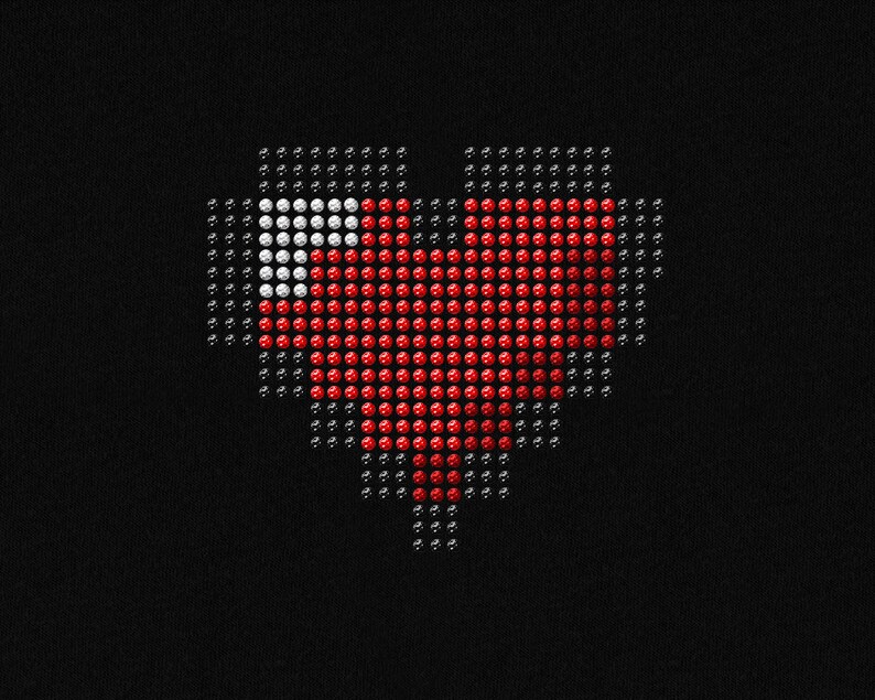 Rhinestone Pixel Heart SVG Template - Etsy