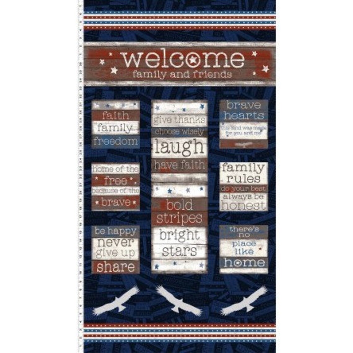 FQ0267 HOME OF THE Free Panel/fat Quarter Bundle, Quilt Fabric ...