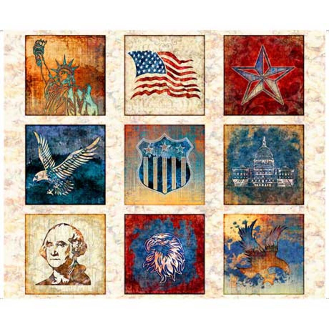 1649-28141-E LIBERTY GLORY FREED Cream Patriotic Blocks - Etsy