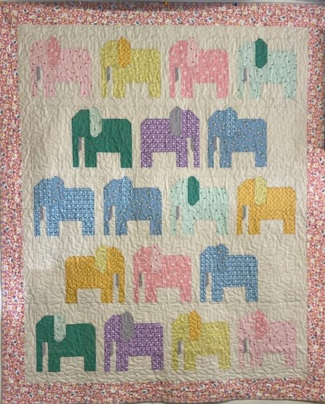 STOMPING GROUND QUILT Kit, Children's Elephant Kit, 65" X 76" - Etsy