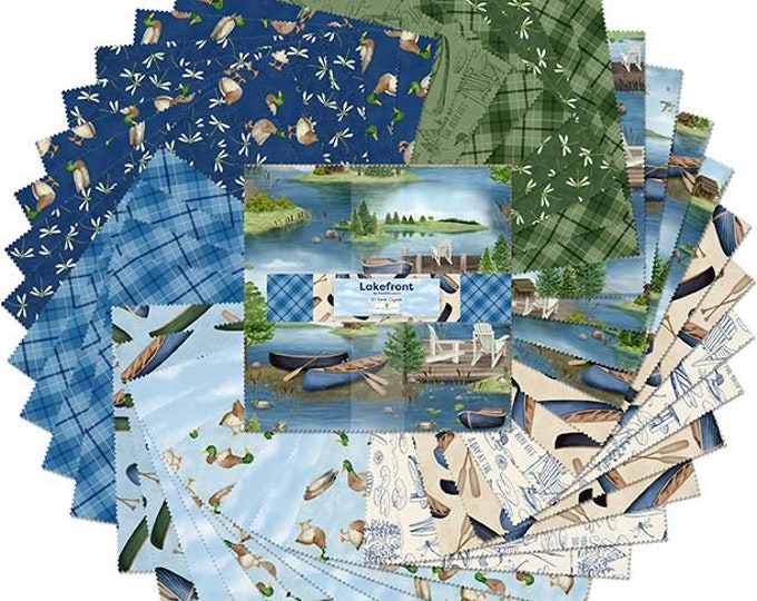 518-782-518 LAKEFRONT LAYER CAKE Quilt Fabric, Wilminton Prints, 42 ...