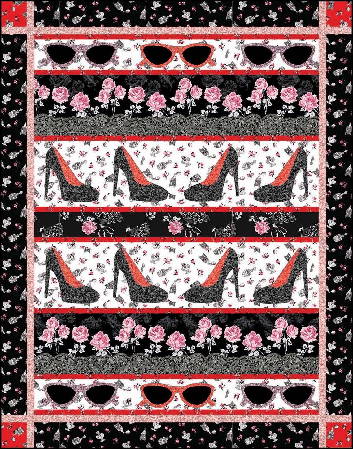 514-SHADES & SHOES Quilt Kit Boudoir Fabric | Etsy