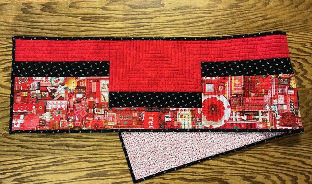 RIPPLE RED TABLE Runner Quilt Kit, Villa Rosa Designs Pattern, 12" X 60 ...
