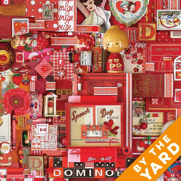 Red Print Fabric - Etsy